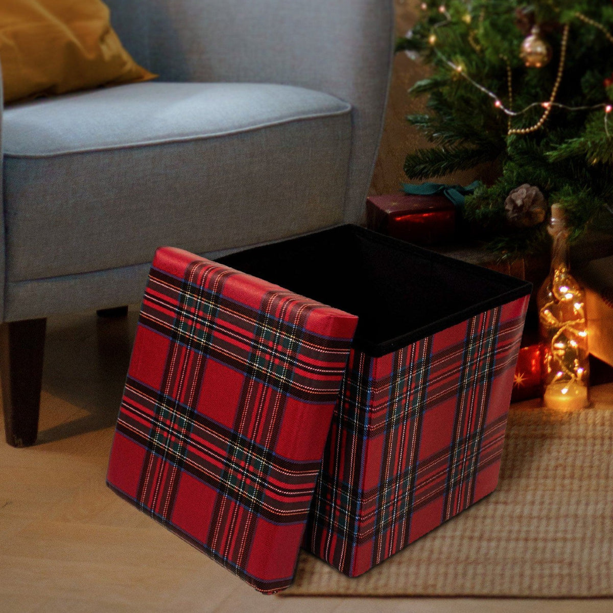 Cubo Contenitore in Pvc Stampato - Tartan