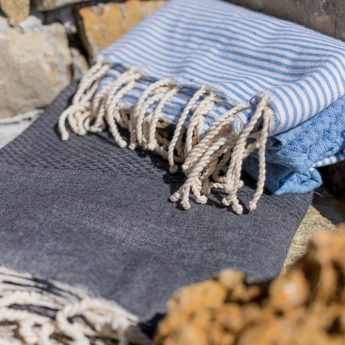 Teli mare in spugna, cotone, lino e microfibra